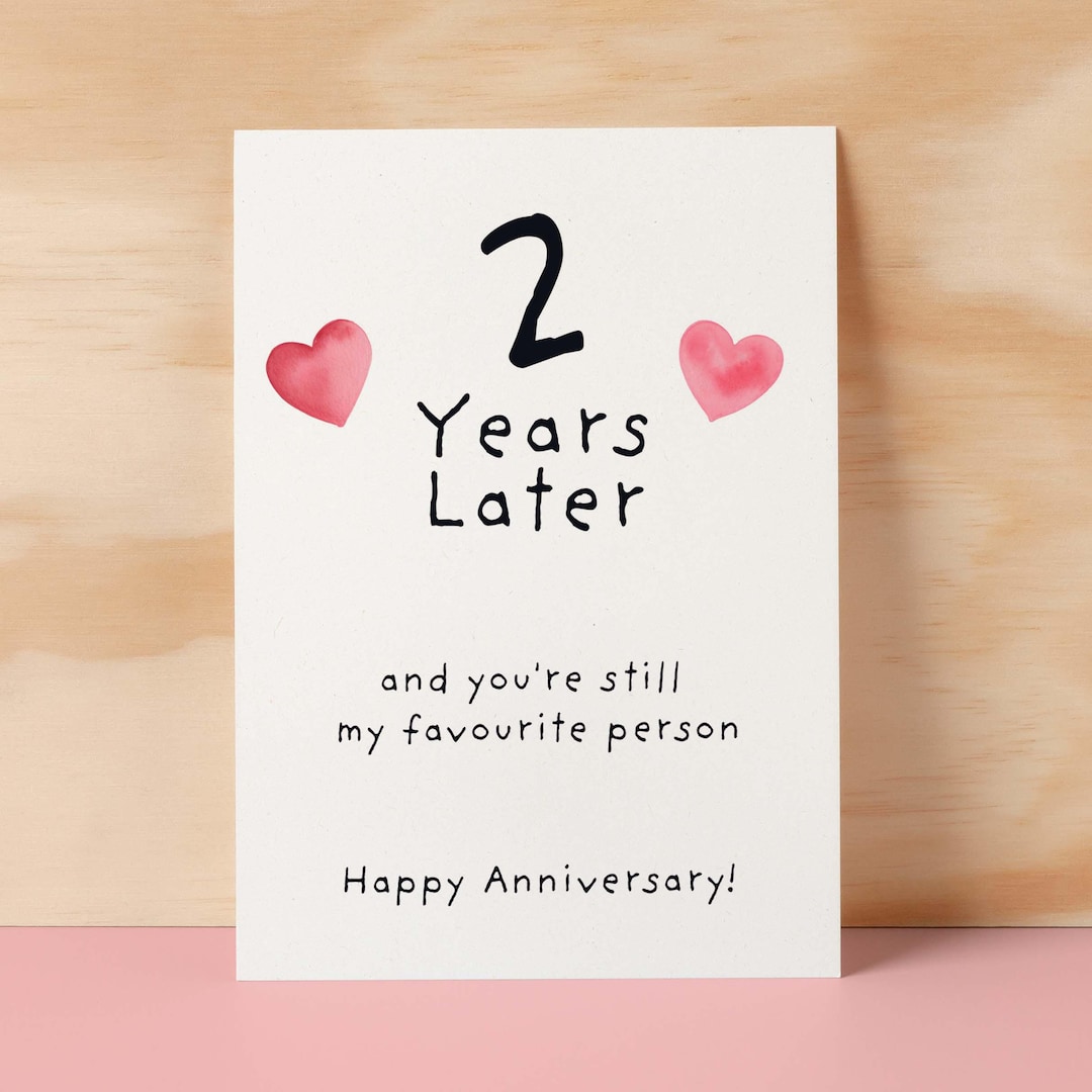 2nd Wedding Anniversary Card for Wife Anniversary Card for Husband 2 ...