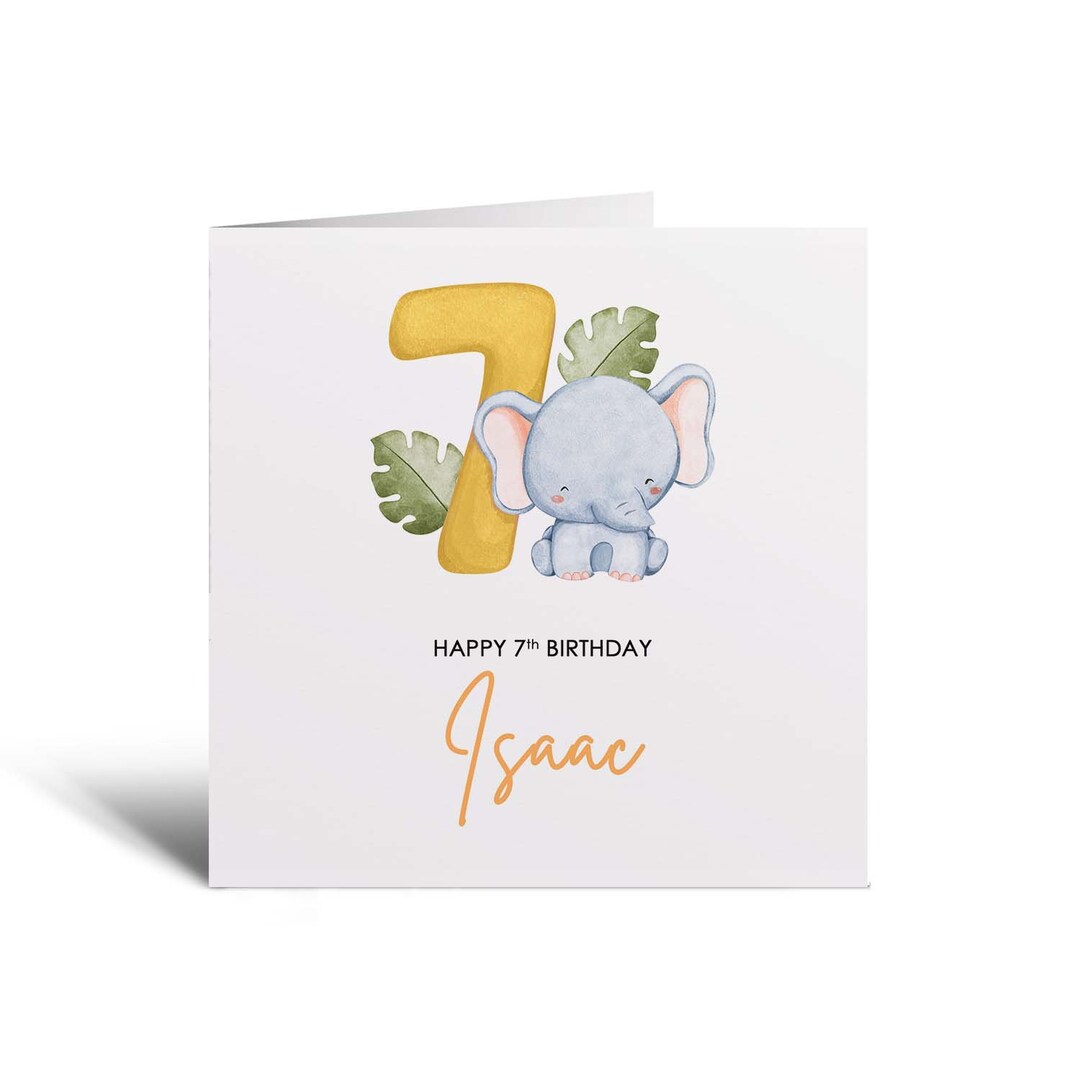 Personalisable 7th Birthday Card for Boy Custom Card for Boy Seventh ...