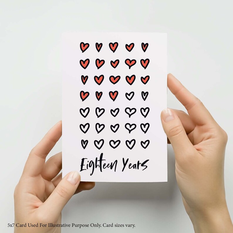 18th Wedding Anniversary Card for Wife Anniversary Card for Husband or ...