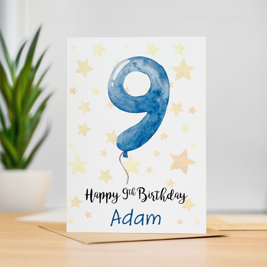 Personalised 9th Birthday Card for Boy Custom Name Card for Boy Ninth ...