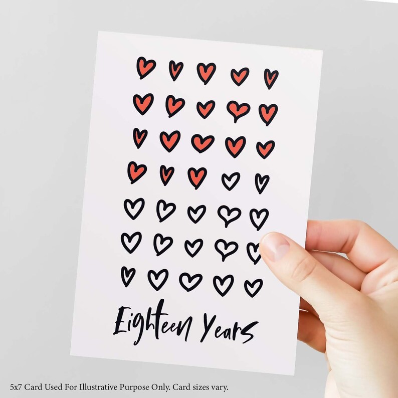 18th Wedding Anniversary Card for Wife Anniversary Card for Husband or ...