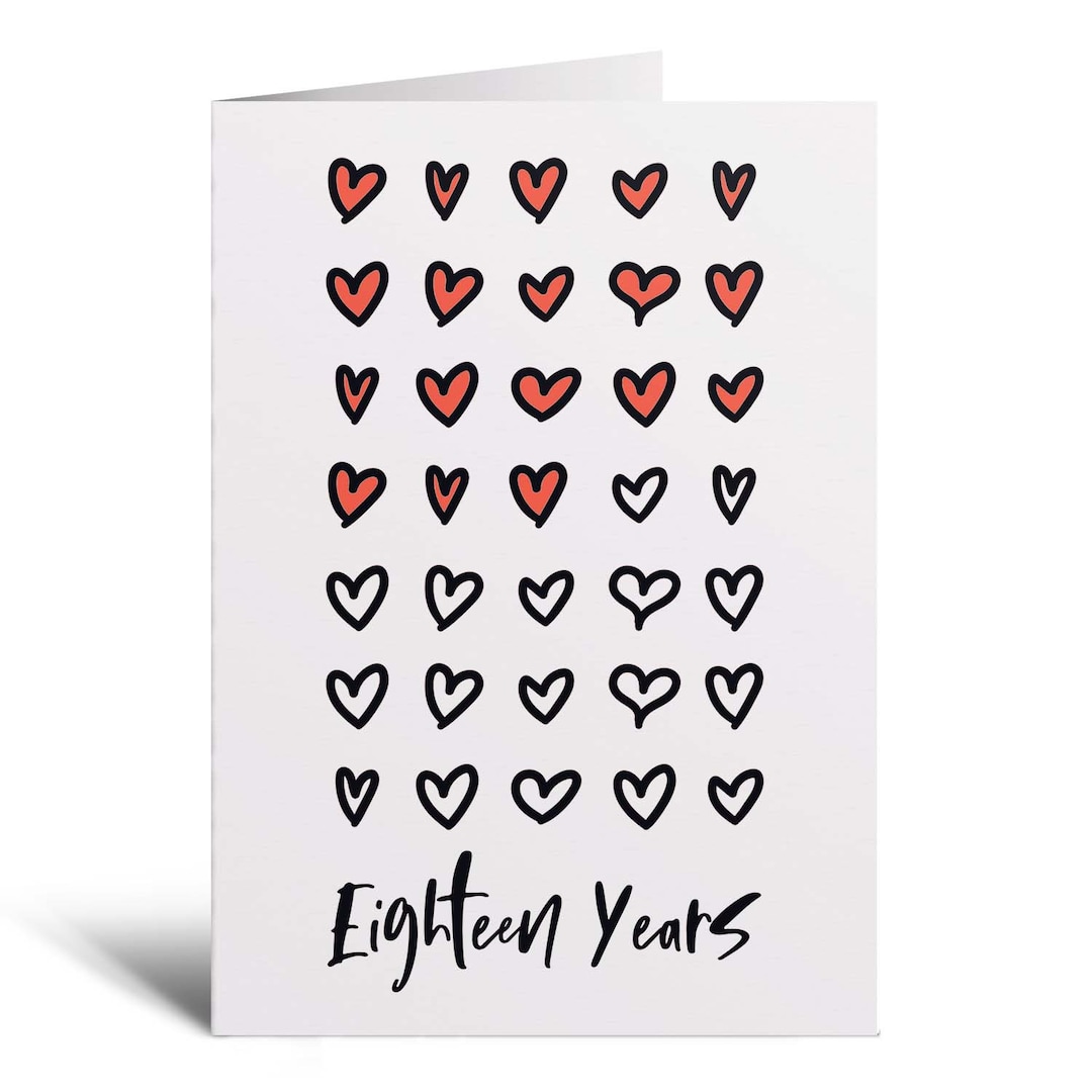 18th Wedding Anniversary Card for Wife Anniversary Card for Husband or ...