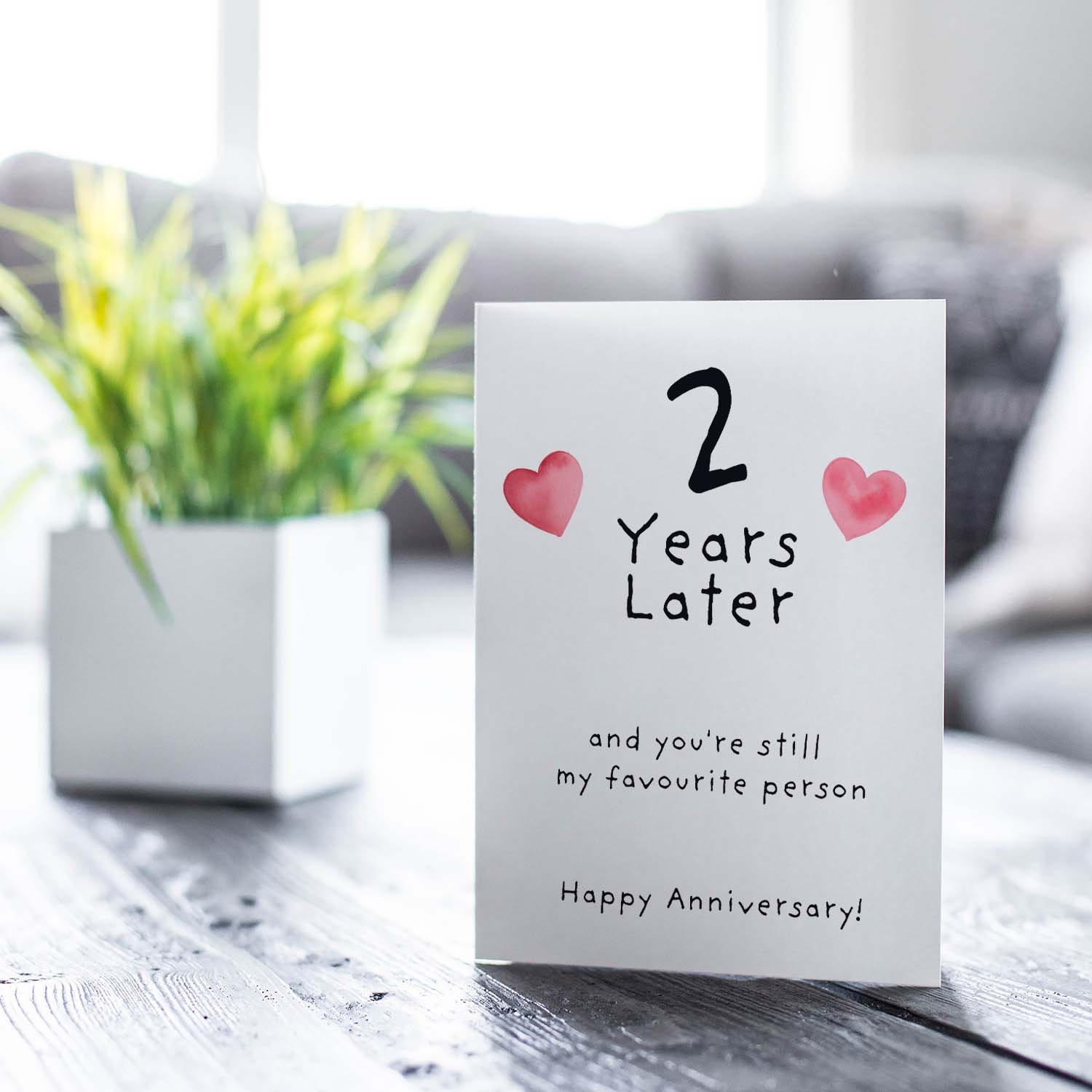 2nd Wedding Anniversary Card for Wife Anniversary Card for - Etsy