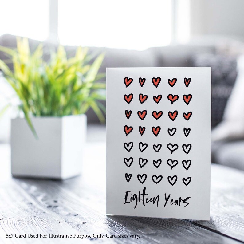 18th Wedding Anniversary Card for Wife Anniversary Card for Husband or ...