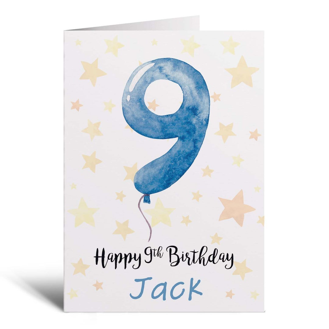 Personalised 9th Birthday Card for Boy Custom Name Card for Boy Ninth ...