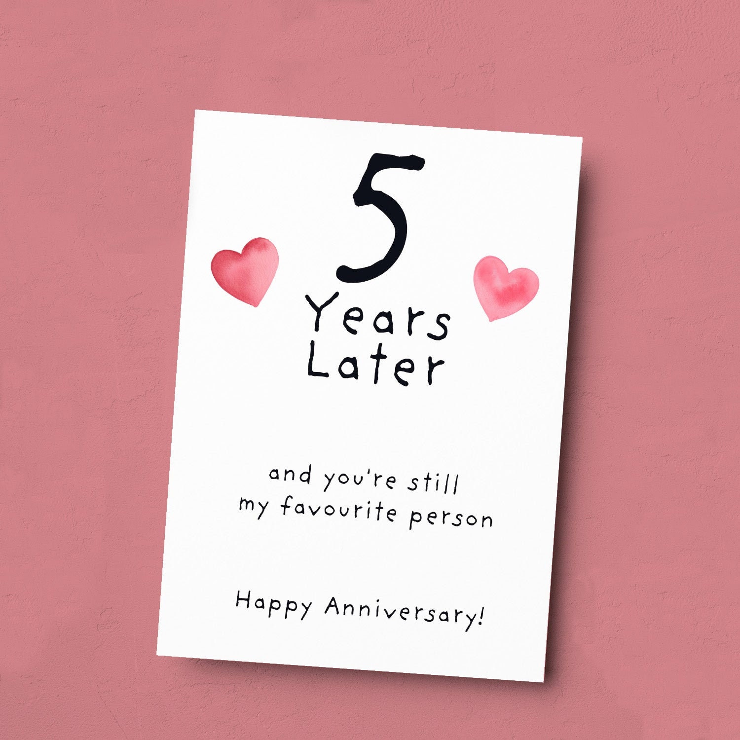 5th Wedding Anniversary Card For Wife Anniversary Card For Husband 5