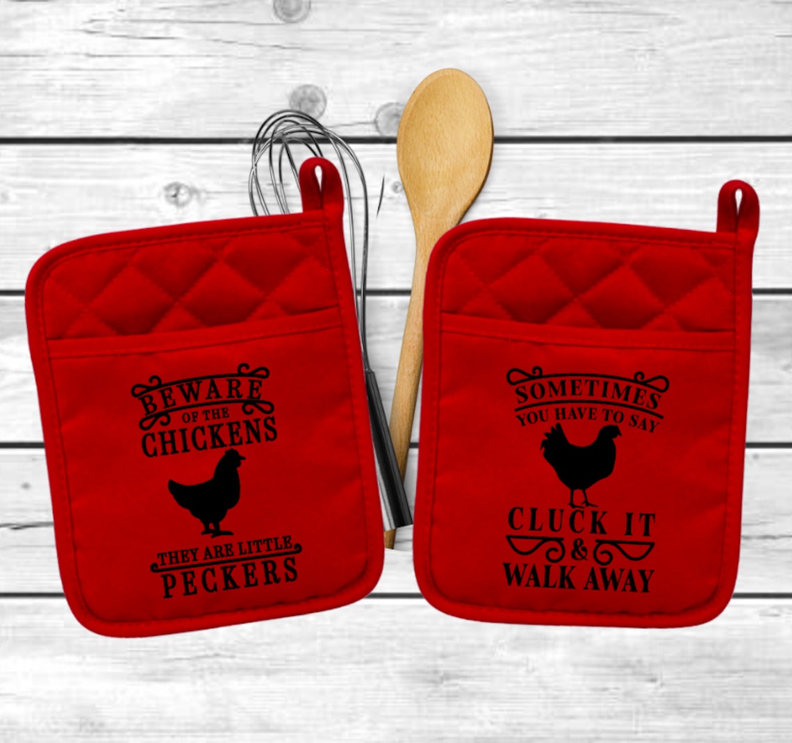Funny Pot Holders Kitchen Chicken Decor Chicken Pot Holders - Etsy
