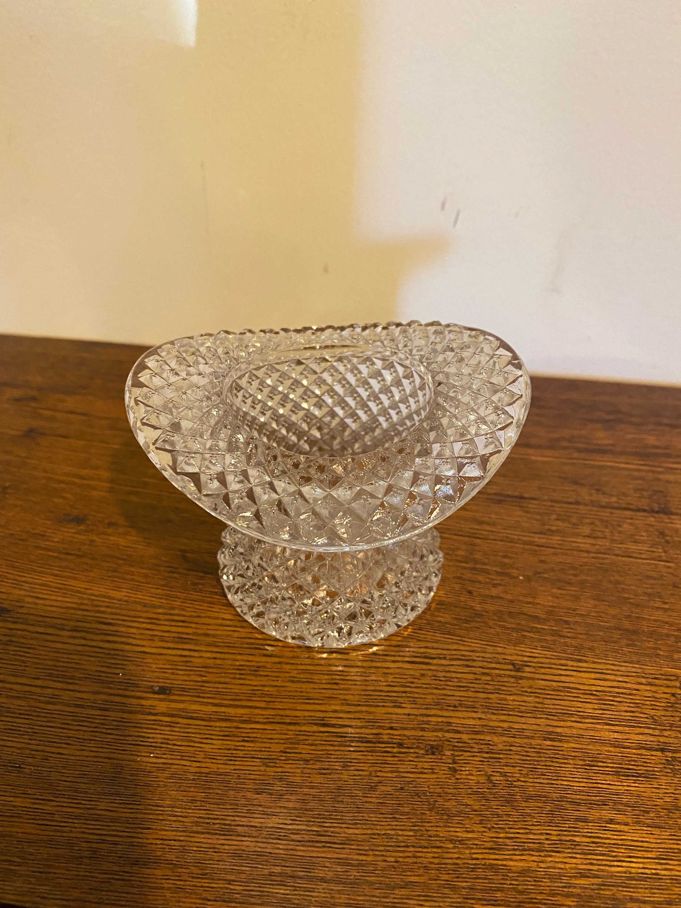 Vintage Crystal Top Hat Vase - Etsy