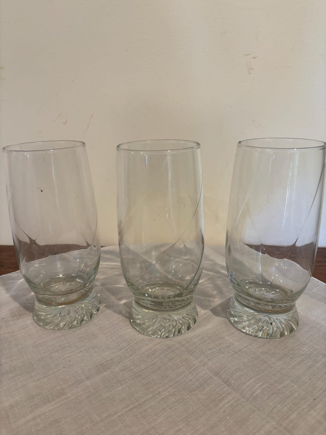 Vintage Libbey Clear Swirl Tumblers - Set of 3 - Etsy
