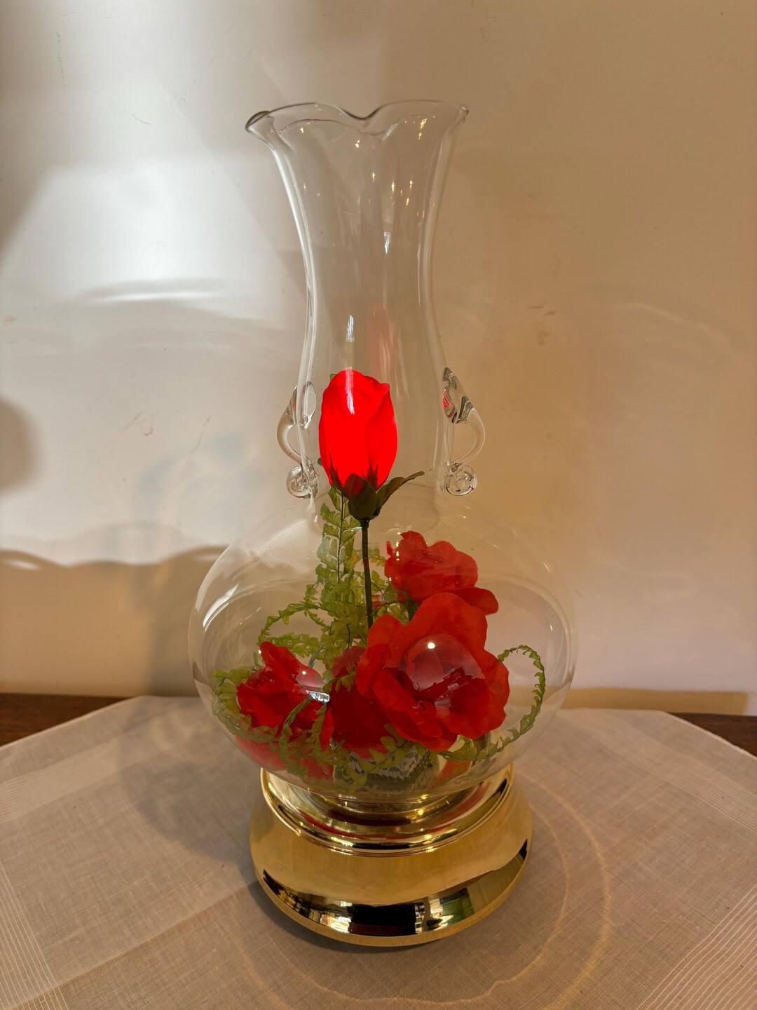 1980s Musical Rotating, Illuminated Floral Arrangement - Etsy