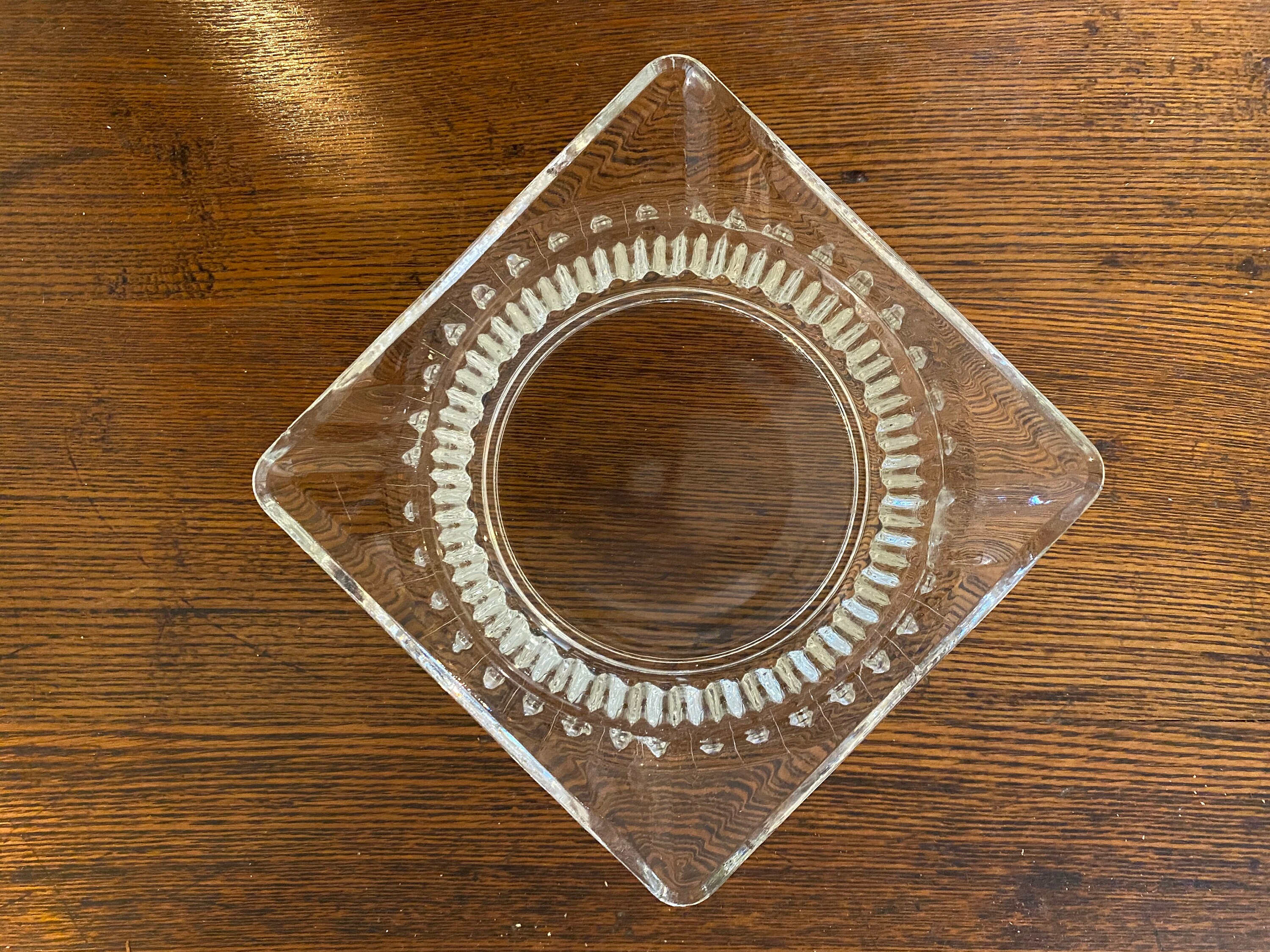 Vintage Clear Square and Round Small Ashtray - Etsy UK
