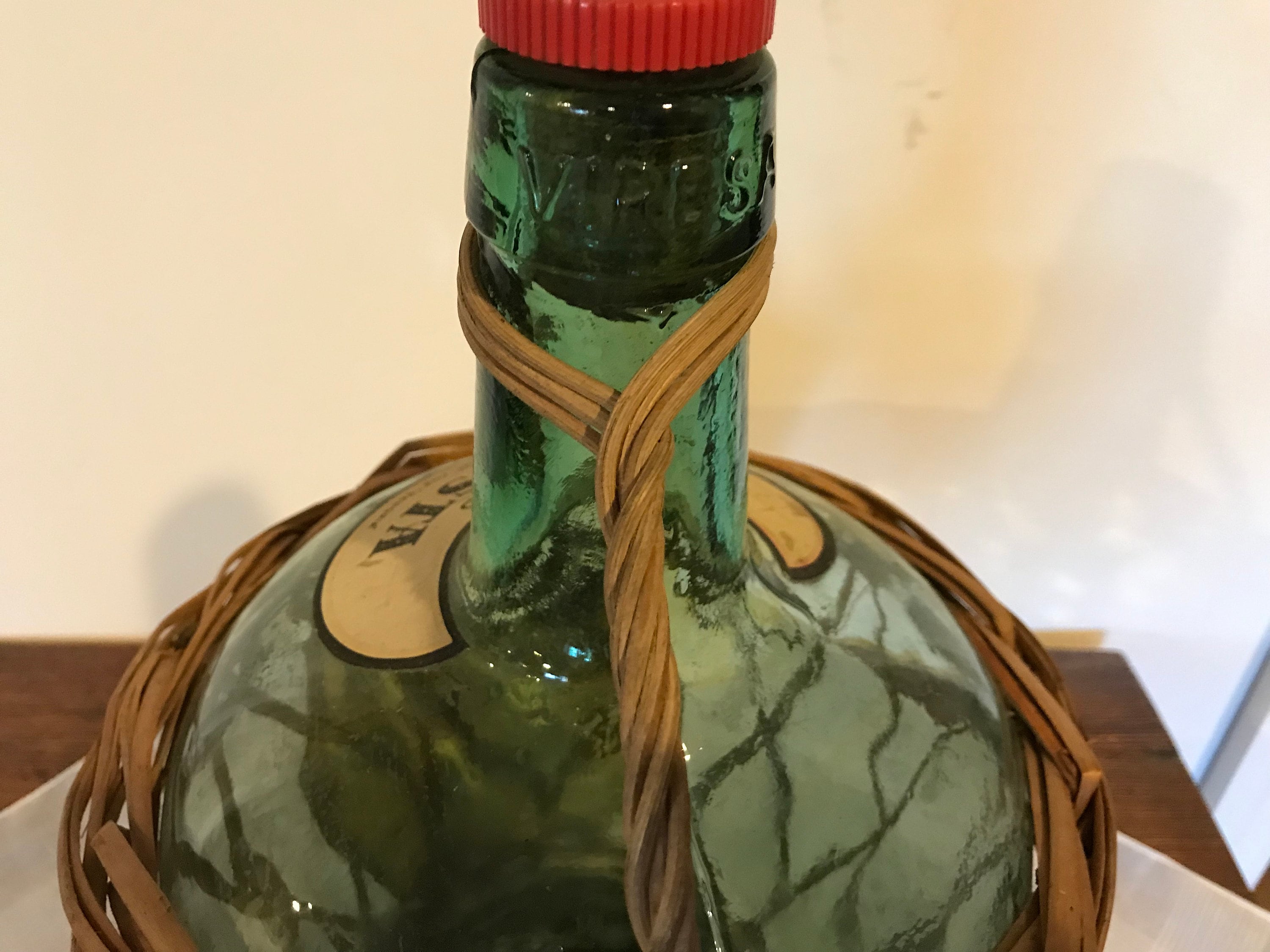 Wicker Encased Viresa Wine Bottle - Spanish - Imported Sanguista - Etsy