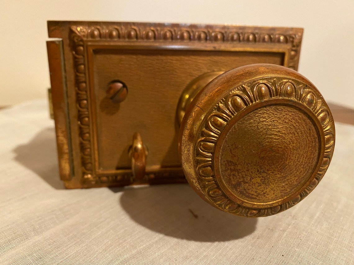 Vintage Russwin Bronze Entry Door Knob Set With Keys | Etsy