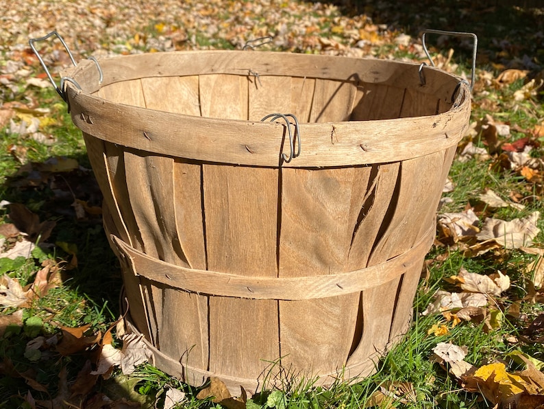 Vintage Bushel Basket With Side Handles - Etsy
