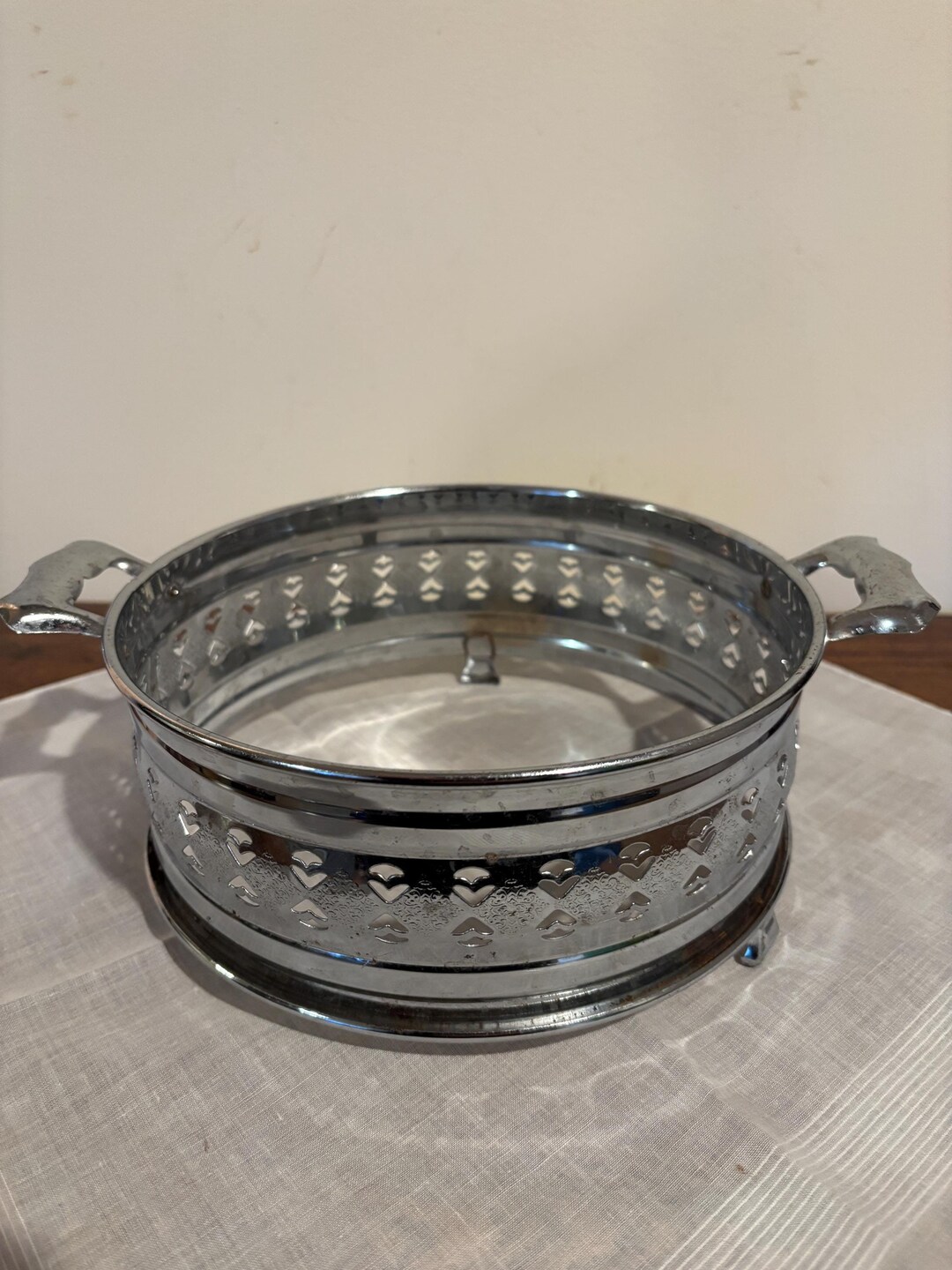 Vintage Chrome Round Casserole Holder - Etsy