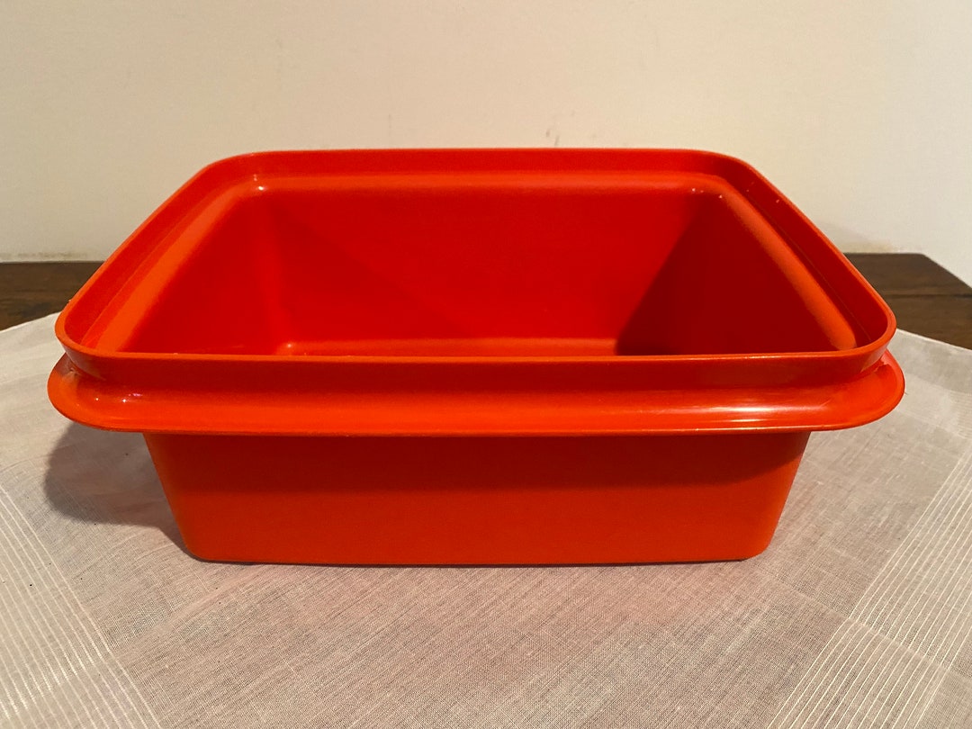 Vintage Poppy Red Tupperware Rectangular Container 1254 - No Lid - Etsy