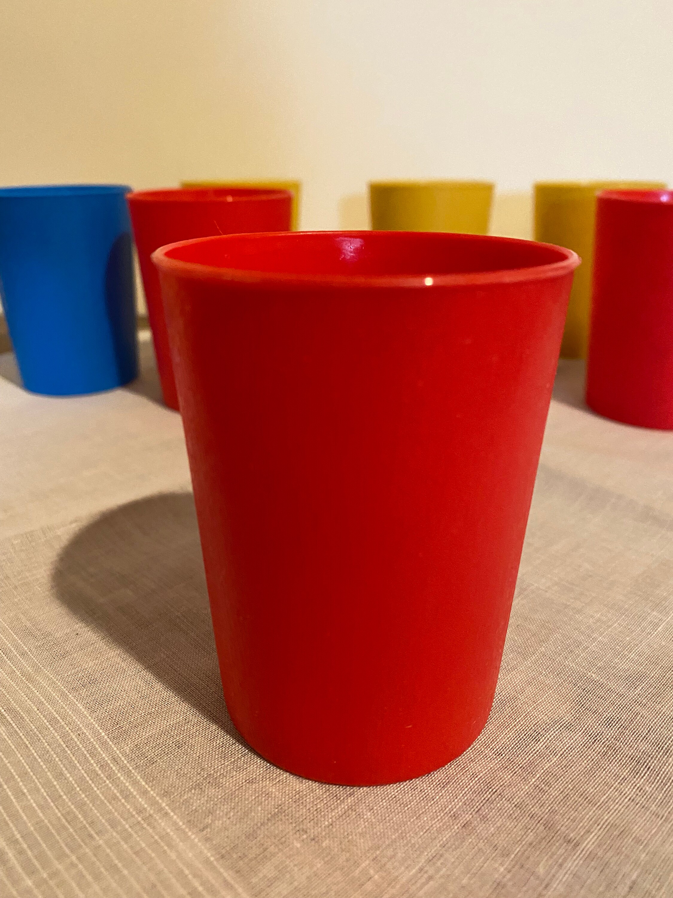 Vintage Stackable Plastic Cups Set of 8 - Etsy