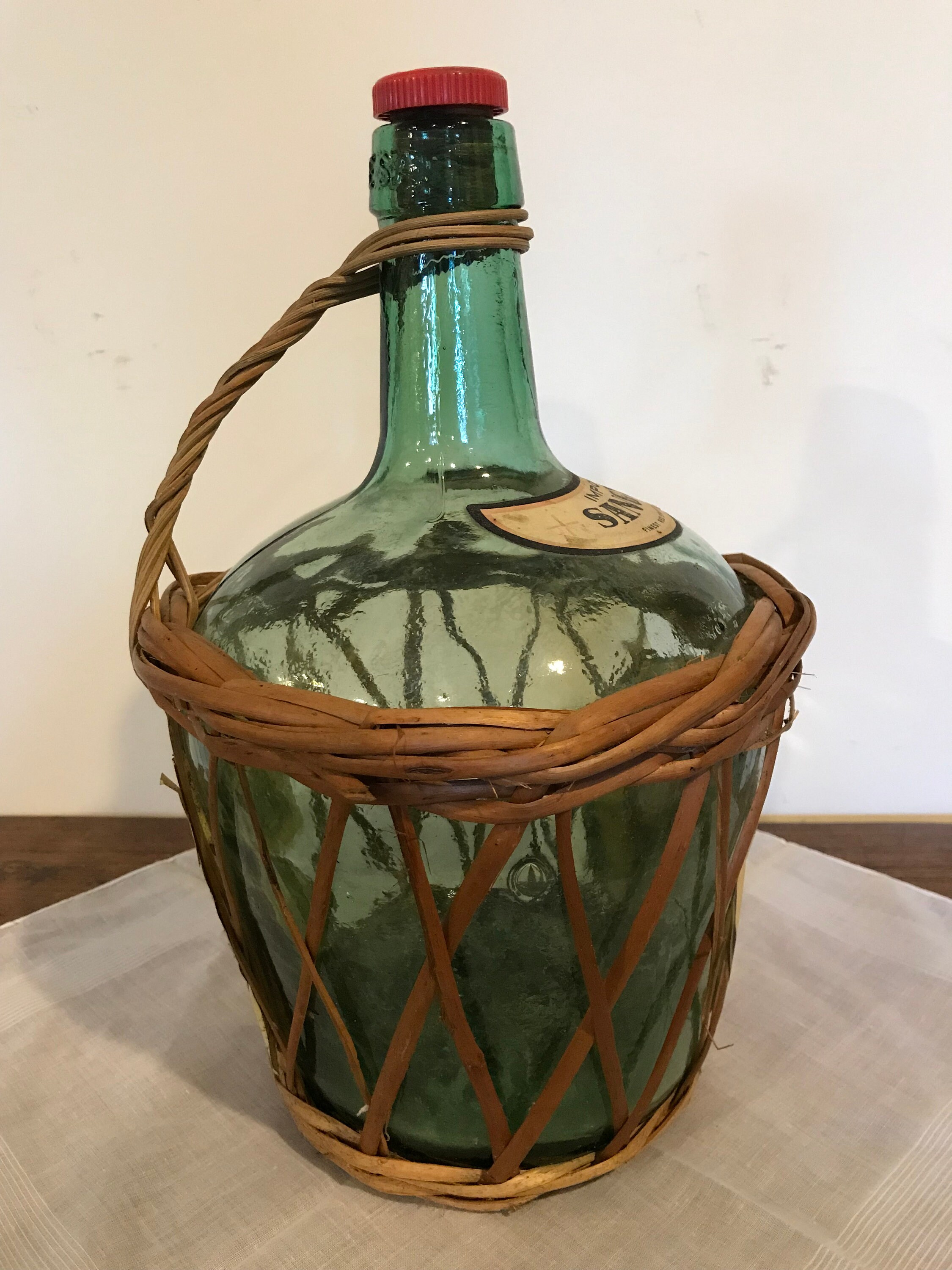 Wicker Encased Viresa Wine Bottle - Spanish - Imported Sanguista - Etsy
