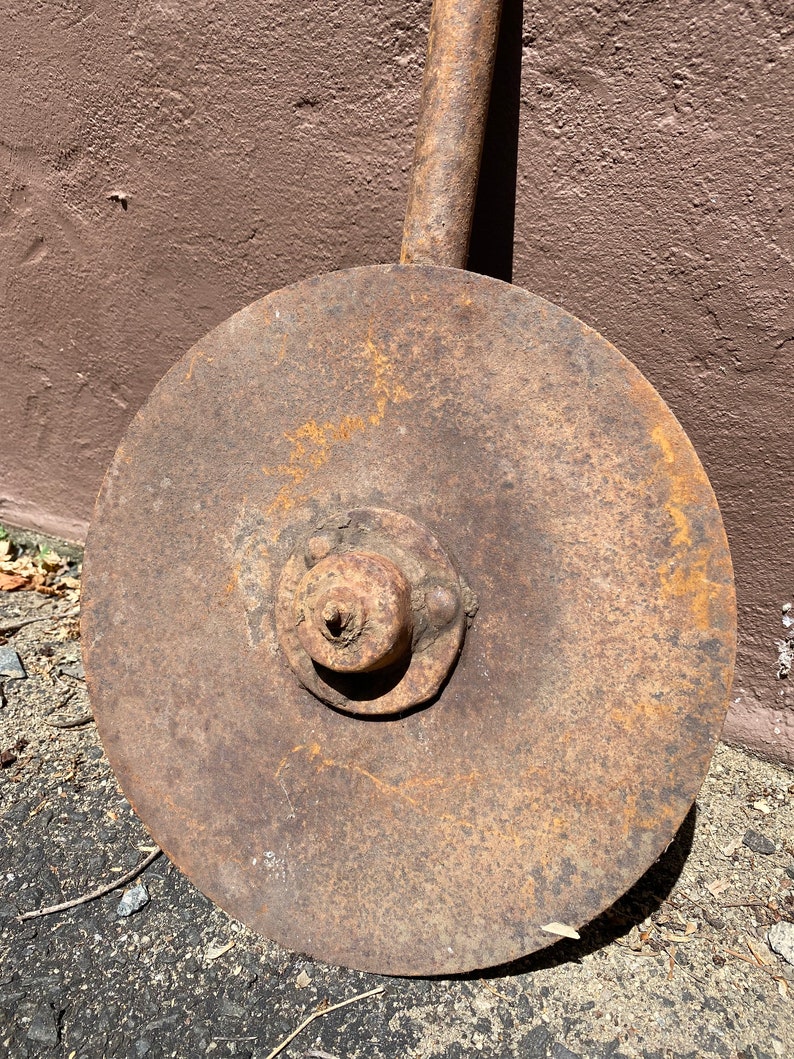 Vintage Metal Plow Disc With Solid Metal Arm - Etsy