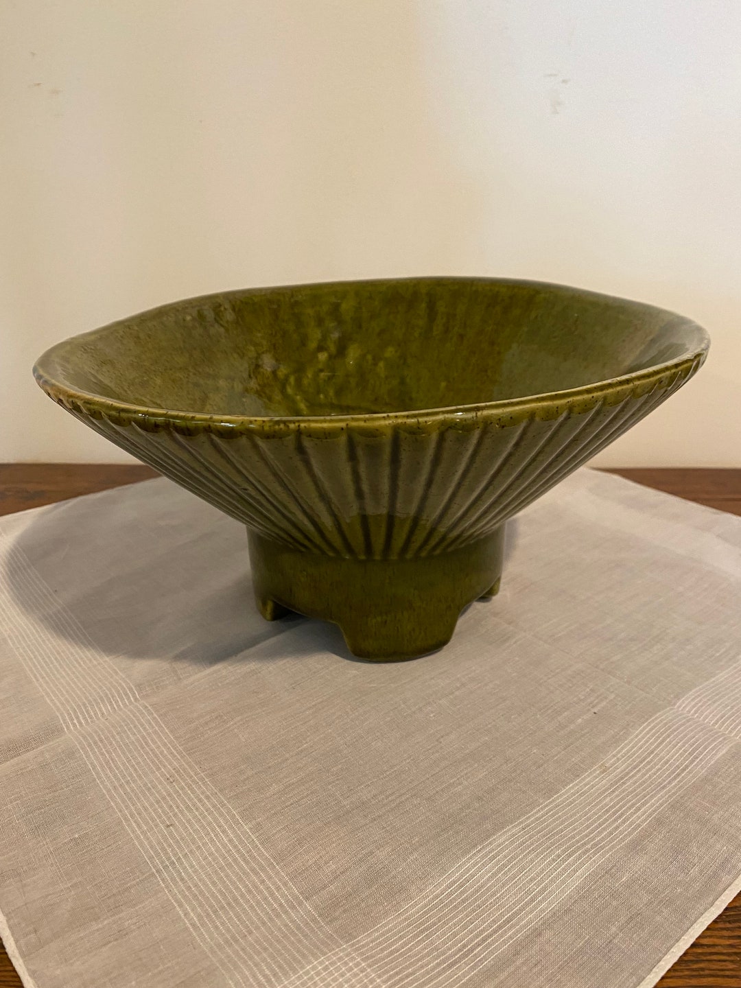 Vintage Green Upco Pottery Fruit Bowl 422 - Etsy