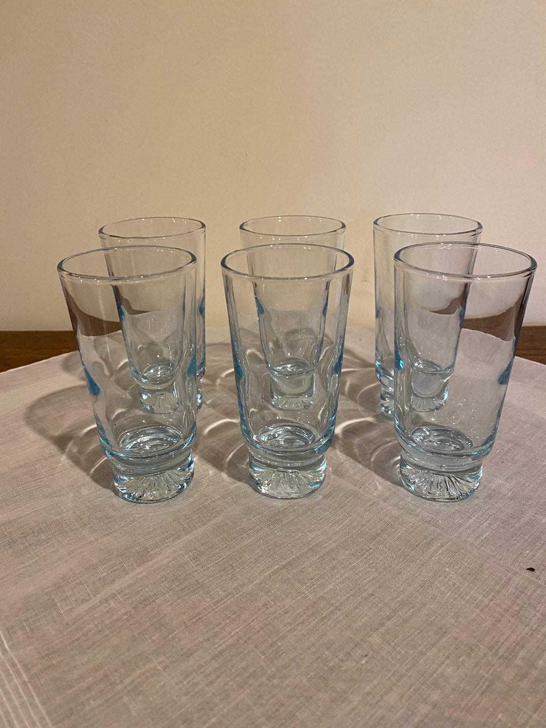 Vintage Blue Tinted Shot Glasses - Set of 6 - Etsy