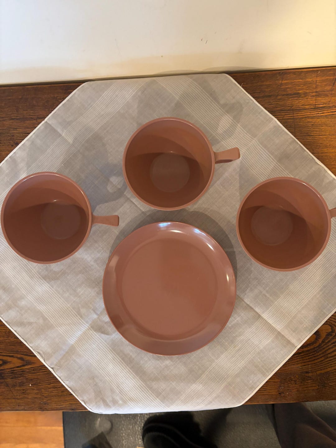 Vintage Sun Valley Brown Melmac Dish and 3 Cups - Etsy