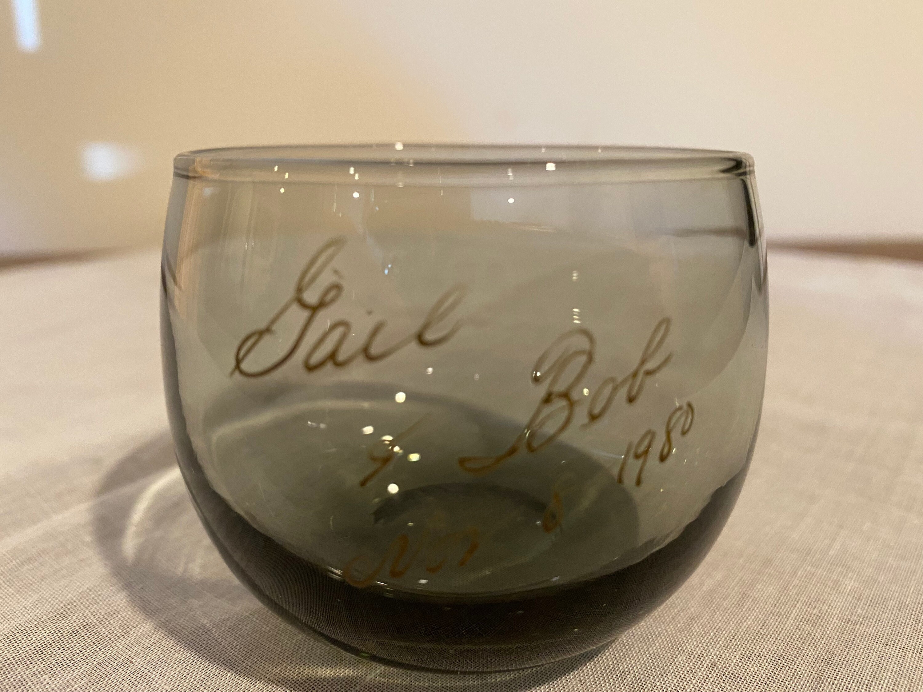 Vintage Smokey Gray Roly Poly Wedding Favor - Gail and Bob, 1980 - Etsy