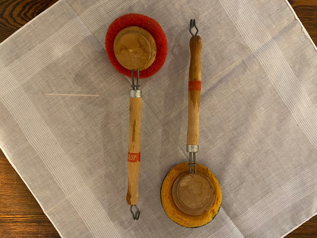 Vintage Lola Wood Handled Scrubbers - Set of 2 - Etsy