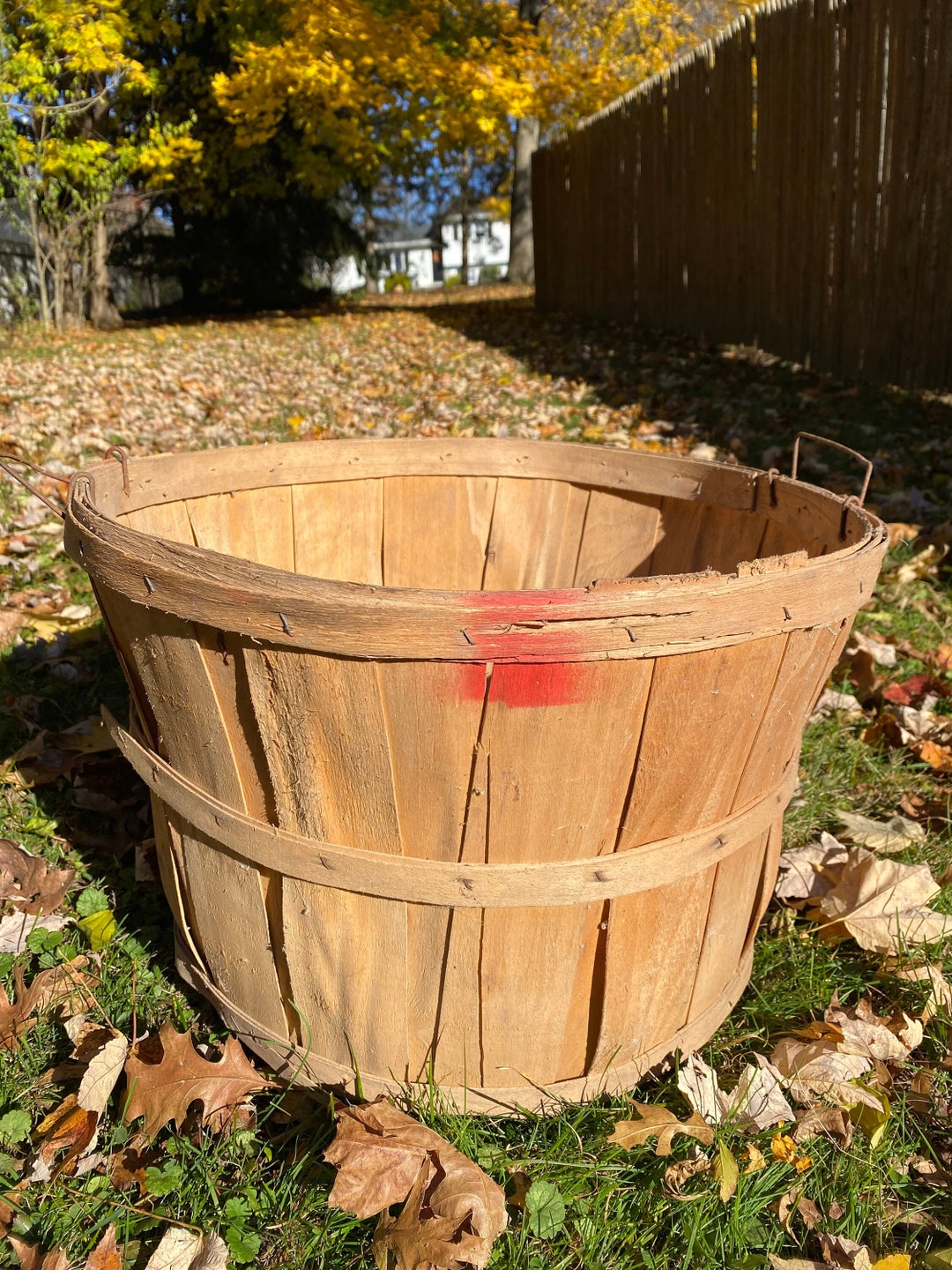 Vintage Large Bushel Basket With Handles - Etsy