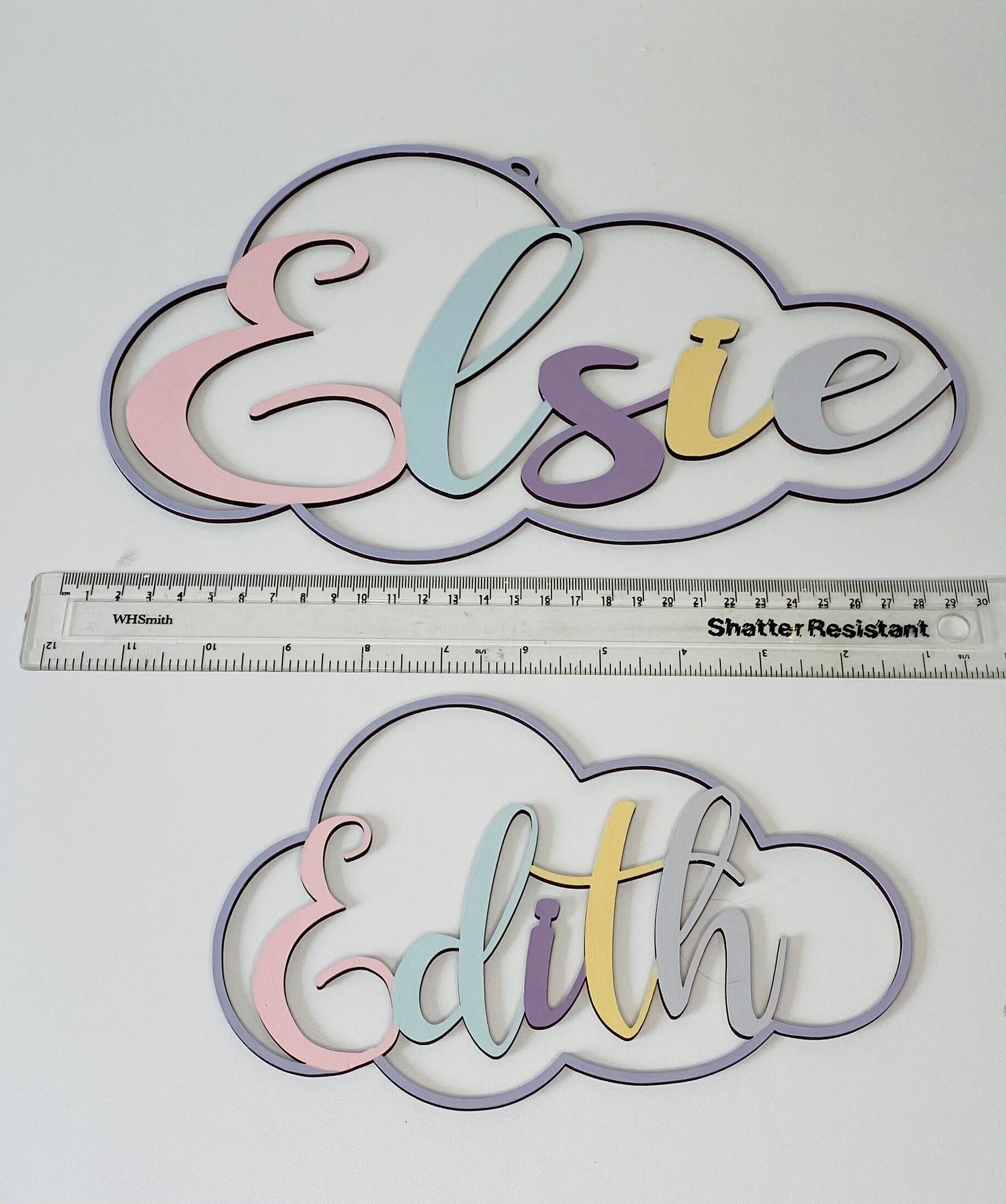 Cloud Name. Childrens Door Sign. Toy Box Name. Easter Name - Etsy