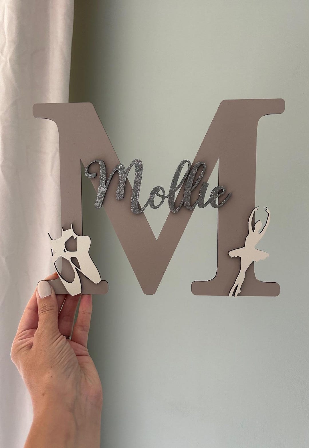 Personalised Ballet Name Sign. Bedroom Door Name Sign. Wooden Letter ...