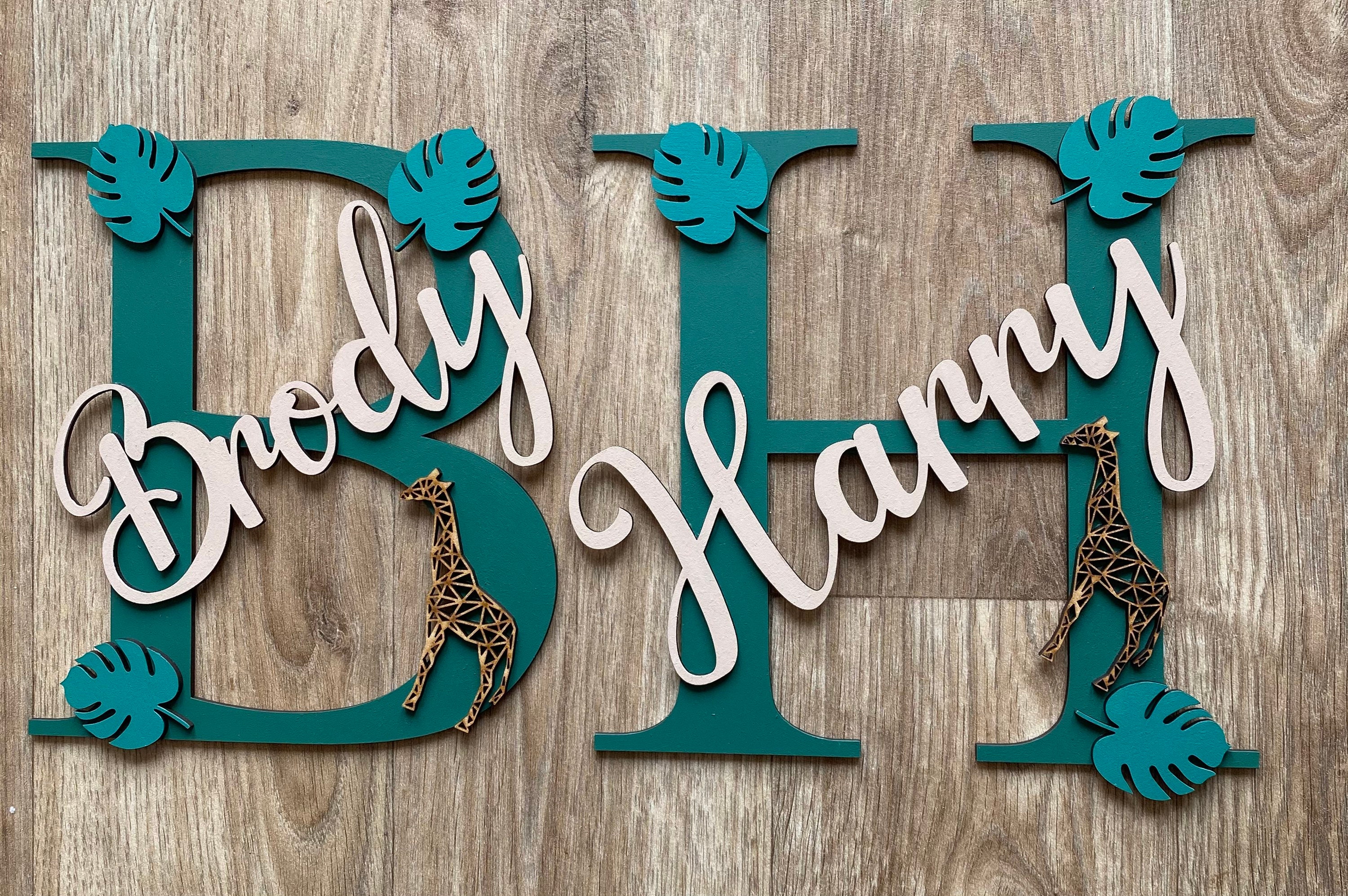 Personalised Jungle Name Sign. Bedroom Door Name Sign. Wooden - Etsy