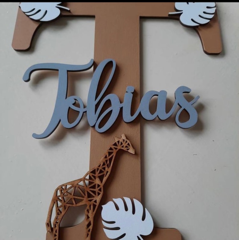 Personalised Jungle Name Sign. Bedroom Door Name Sign. Wooden - Etsy