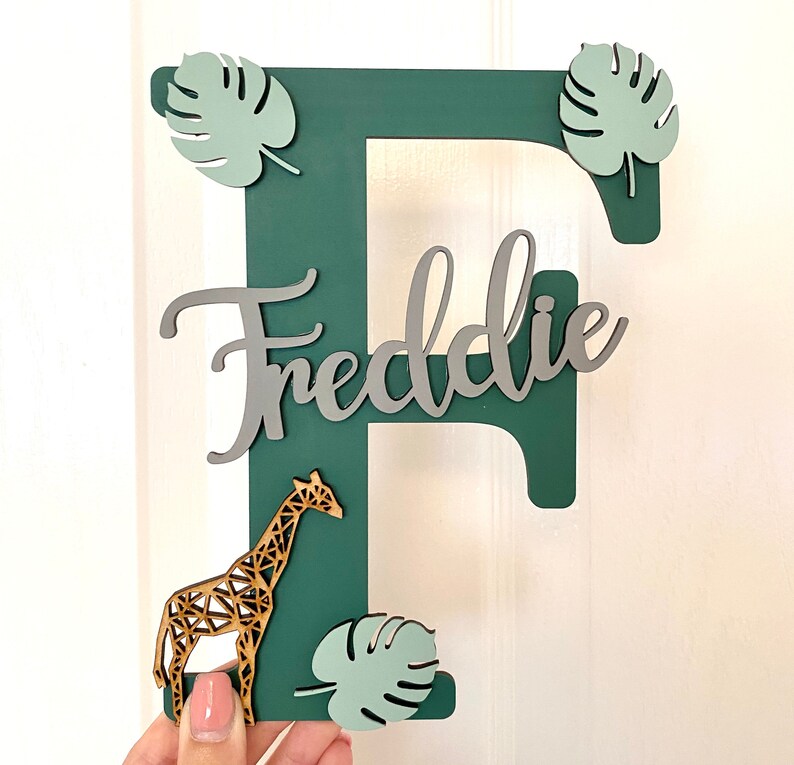 Personalised Jungle Name Sign. Bedroom Door Name Sign. Wooden - Etsy