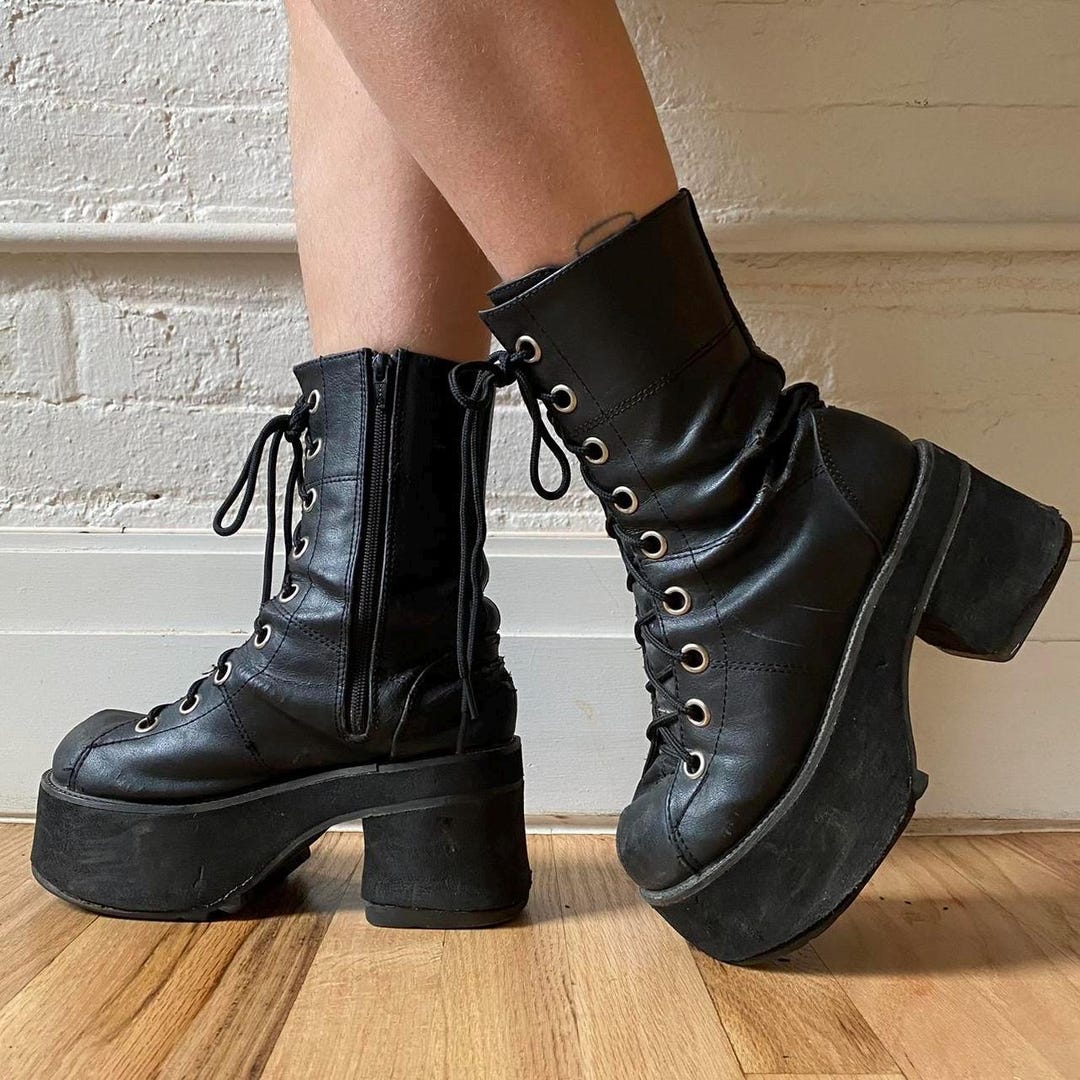 Demonia Ranger Grunge Goth Girl Lace up Platform Combat Boots - Etsy