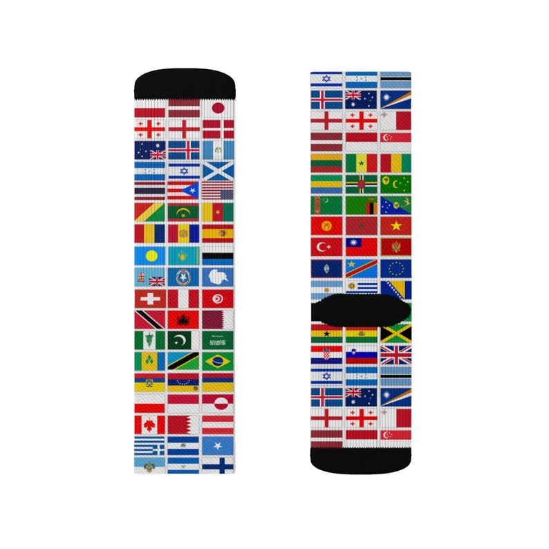 Flags of the Countries of the World, International Flags Socks - Etsy