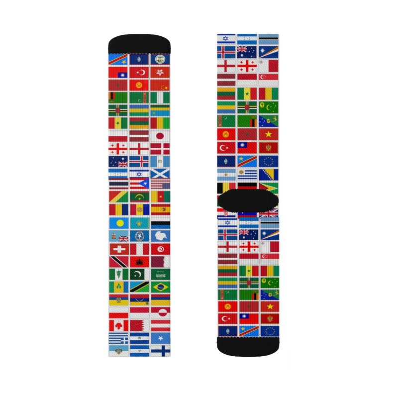 Flags of the Countries of the World, International Flags Socks - Etsy