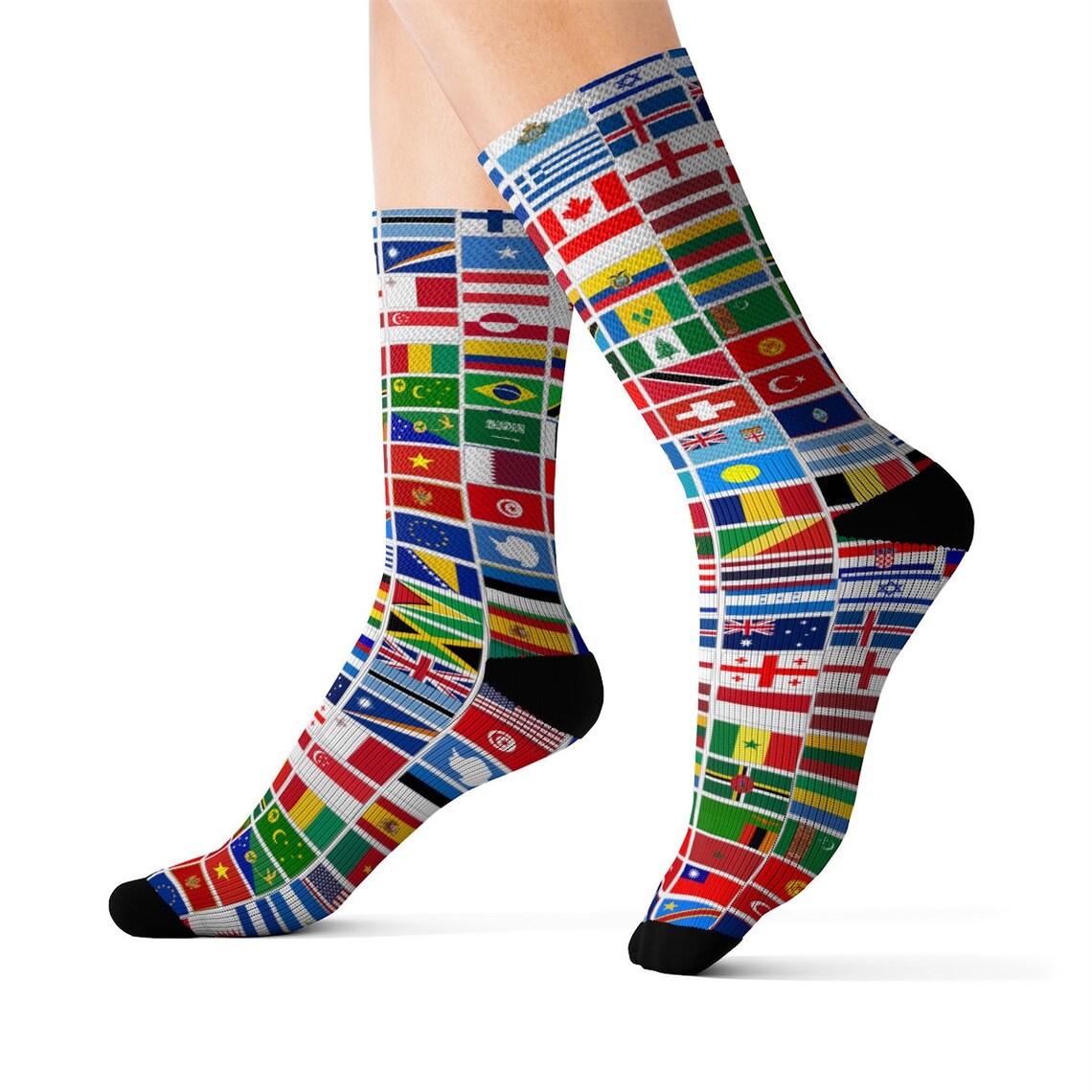 Flags of the Countries of the World, International Flags Socks - Etsy