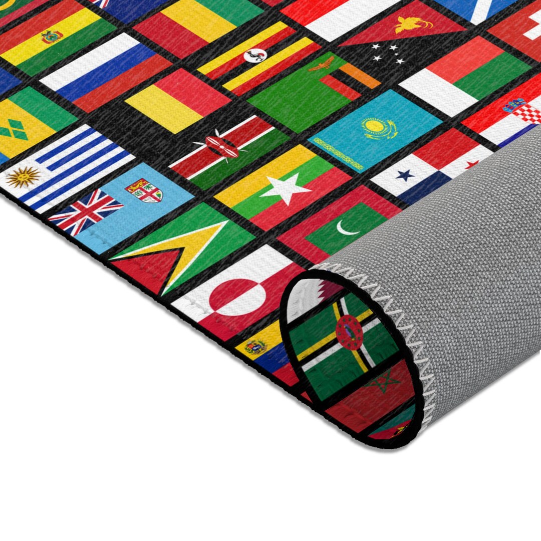 World Flags Design Rug - International Decor for Your Home - Premium ...