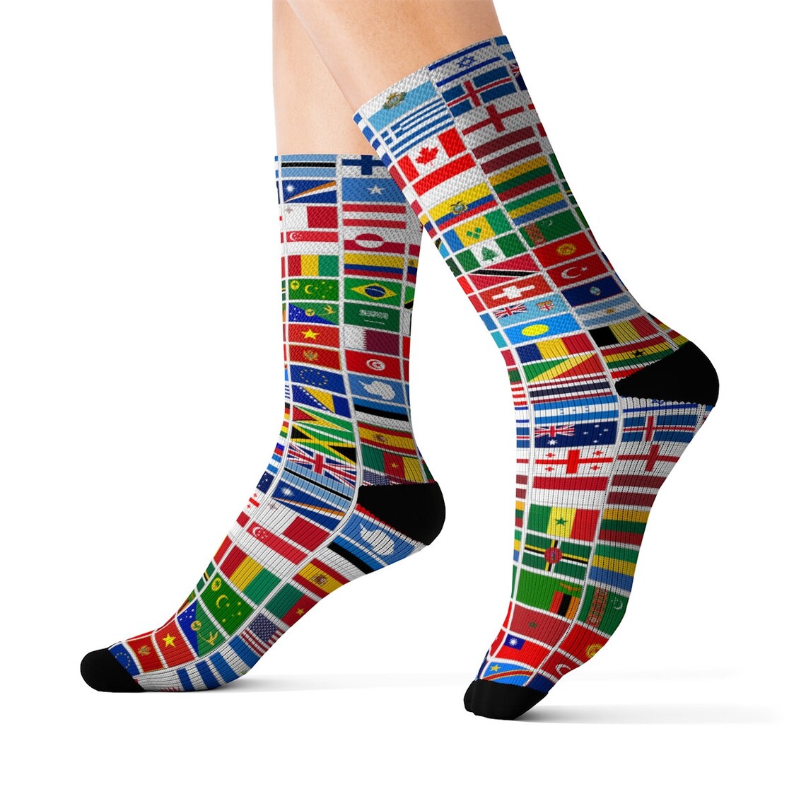 Flags of the Countries of the World, International Flags Socks - Etsy