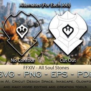 All Final Fantasy XIV Job Stones Soul Stones SVG File Cricut Silhouette ...