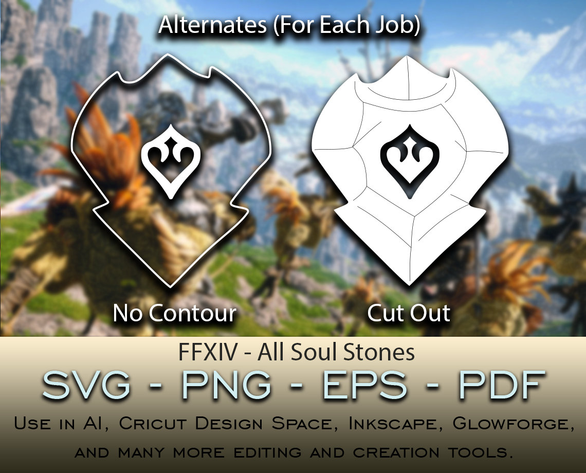 All Final Fantasy XIV Job Stones Soul Stones SVG File Cricut Silhouette ...
