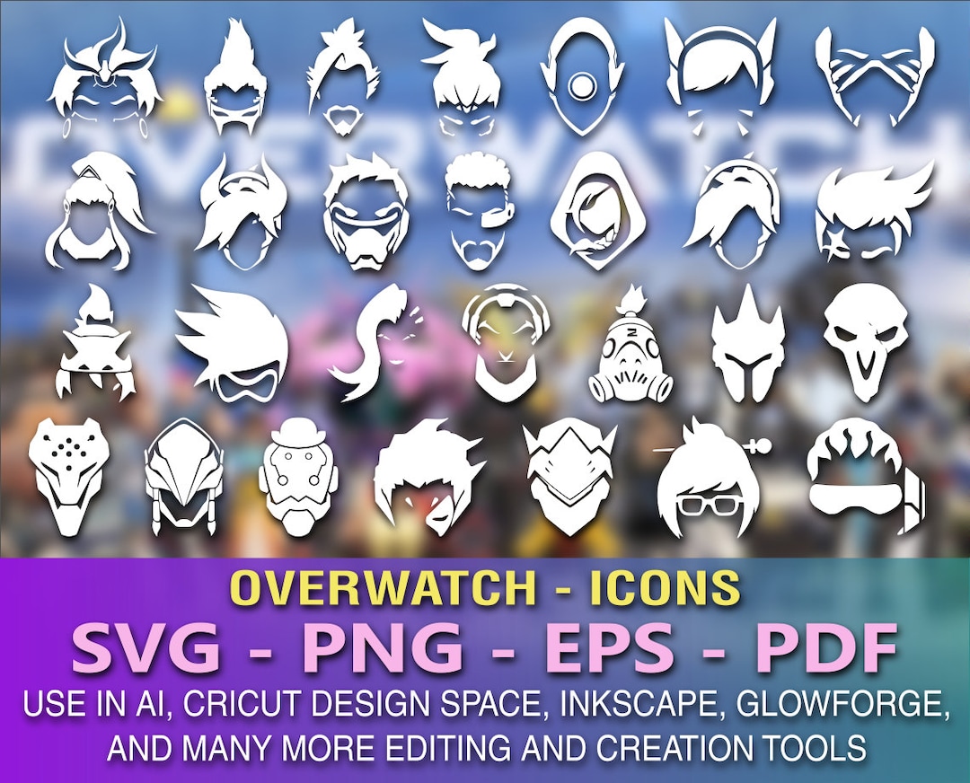 All Overwatch Character Icons SVG File Cricut Silhouette Glowforge ...