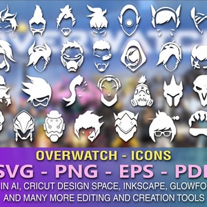 All Overwatch Character Icons SVG File Cricut Silhouette Glowforge ...