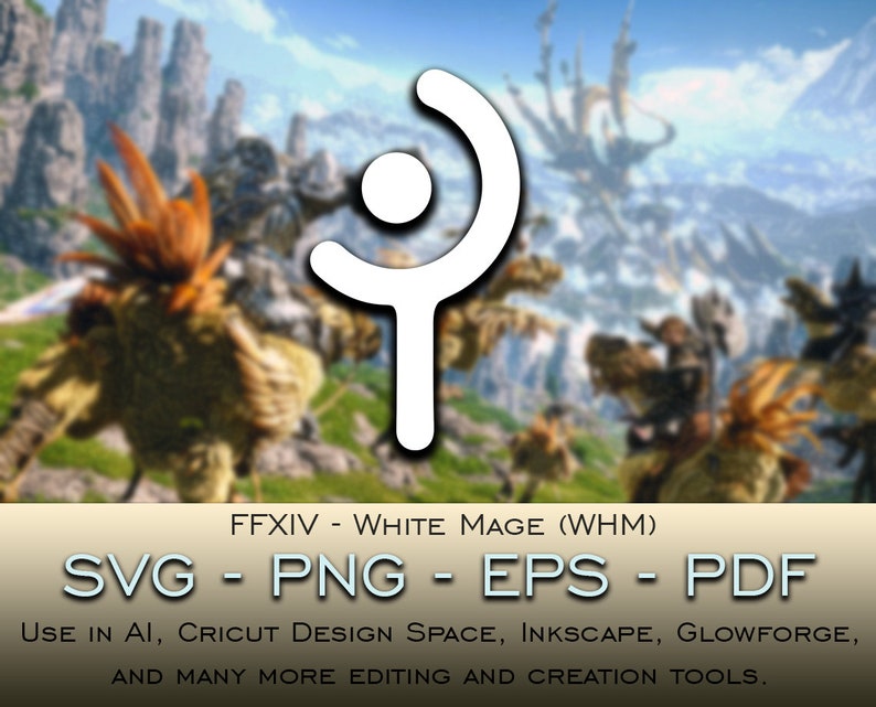 White Mage (WHM) SVG File Cricut Silhouette Glowforge Digital Download ...