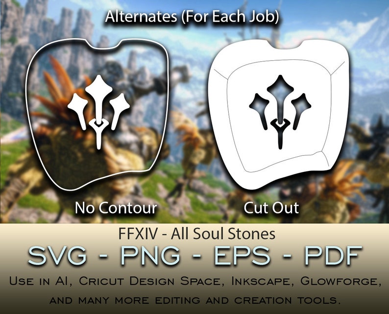 All Final Fantasy XIV Job Stones Soul Stones SVG File Cricut - Etsy