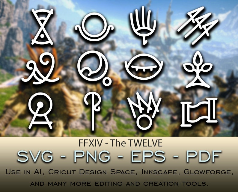 All Final Fantasy XIV the Twelve SVG File Cricut Silhouette - Etsy
