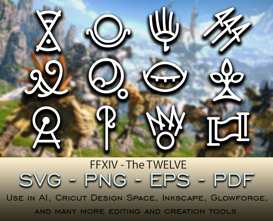 All Final Fantasy XIV the Twelve SVG File Cricut Silhouette Glowforge ...