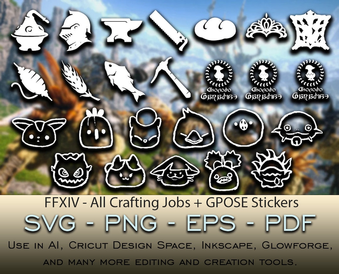 All Final Fantasy XIV Crafting and Gathering Jobs Plus Extras SVG File ...