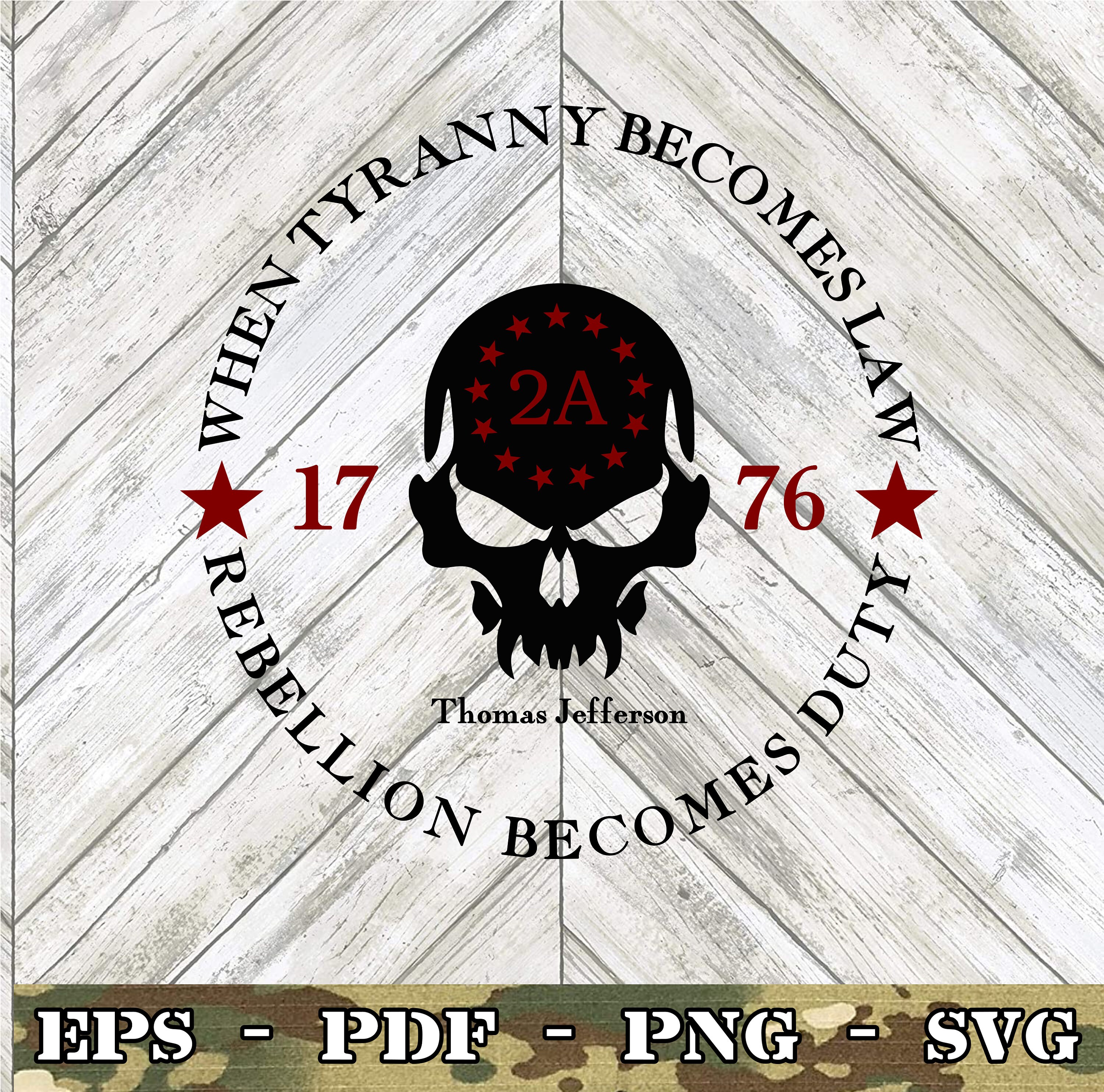 When Tyranny Becomes Law Rebellion Becomes Duty Skull (6) SVG File ...